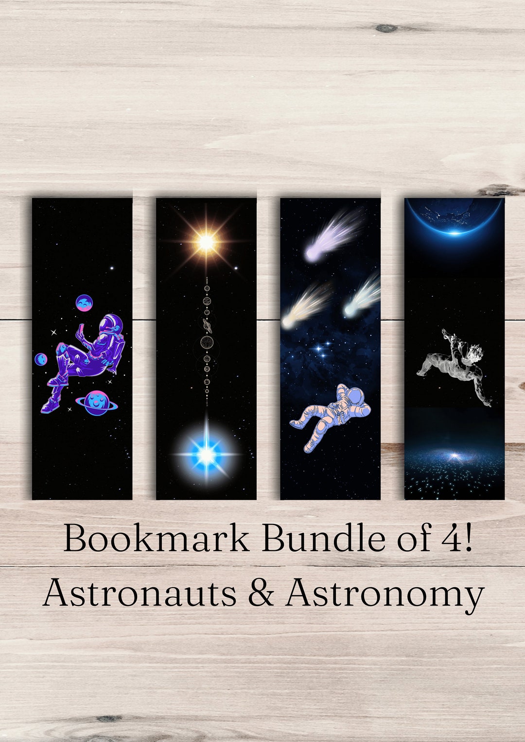 Set of 4 Printable Bookmarks | Astronomy | Astronauts | Digital ...
