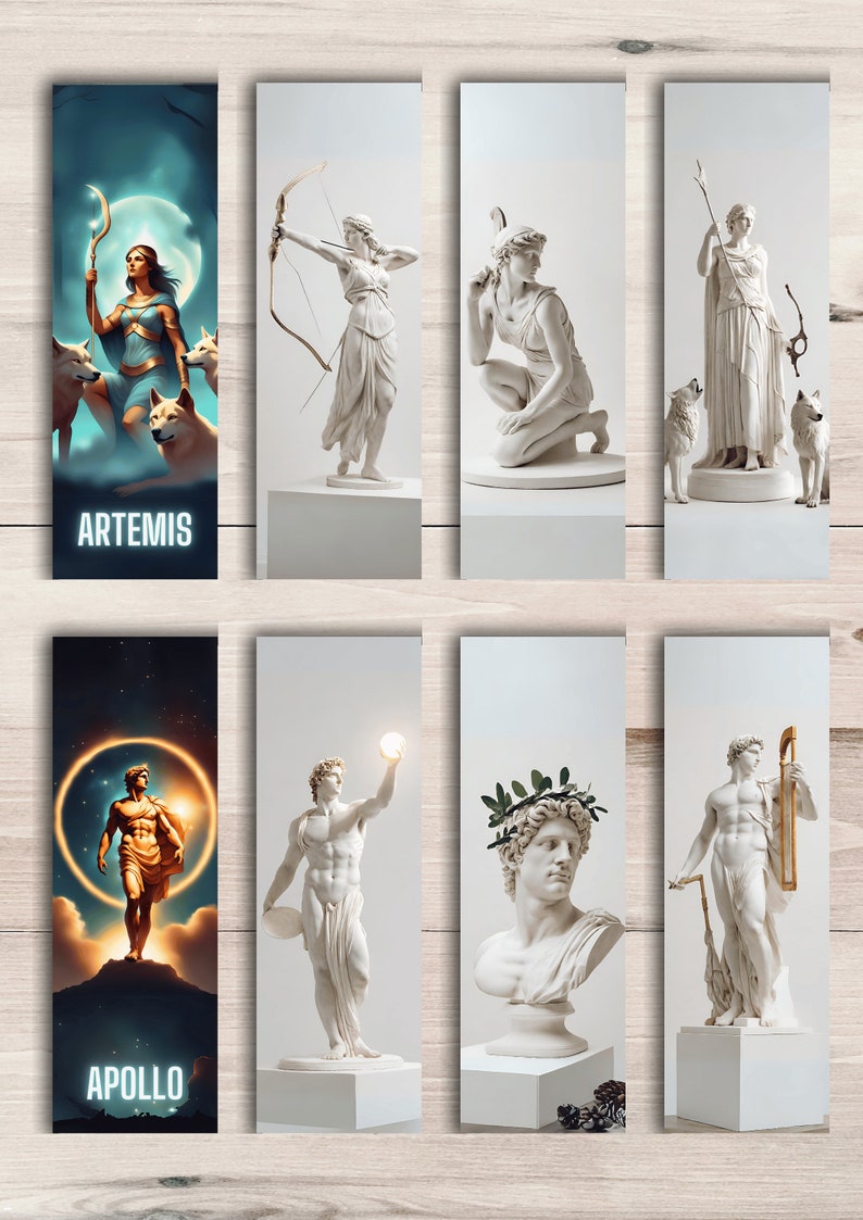 Printable Bookmarks | the 12 Olympians | Set of 48 Bookmarks | Greek ...