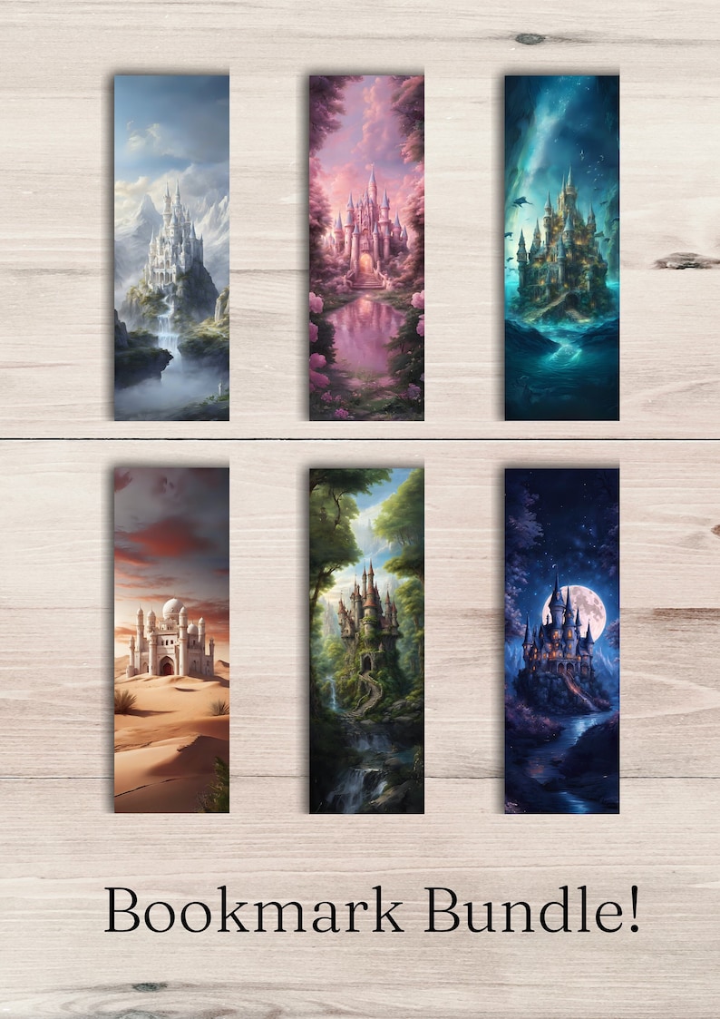 Printable Bookmarks | Set of 6 Enchanted Castles | Digital Download ...