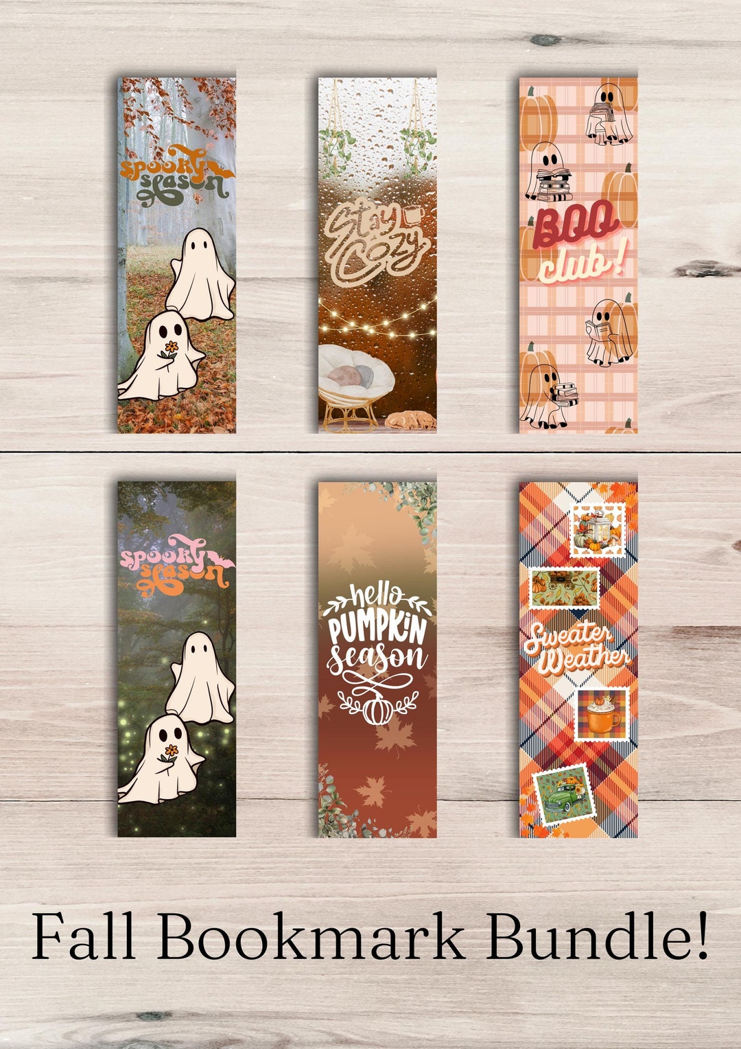 Printable Bookmarks | Fall / Autumn | Set of 6 Bookmarks | Spooky ...