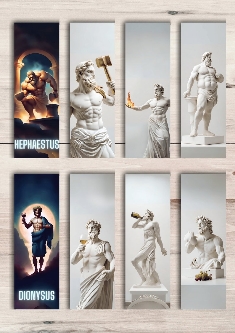 Printable Bookmarks | the 12 Olympians | Set of 48 Bookmarks | Greek ...