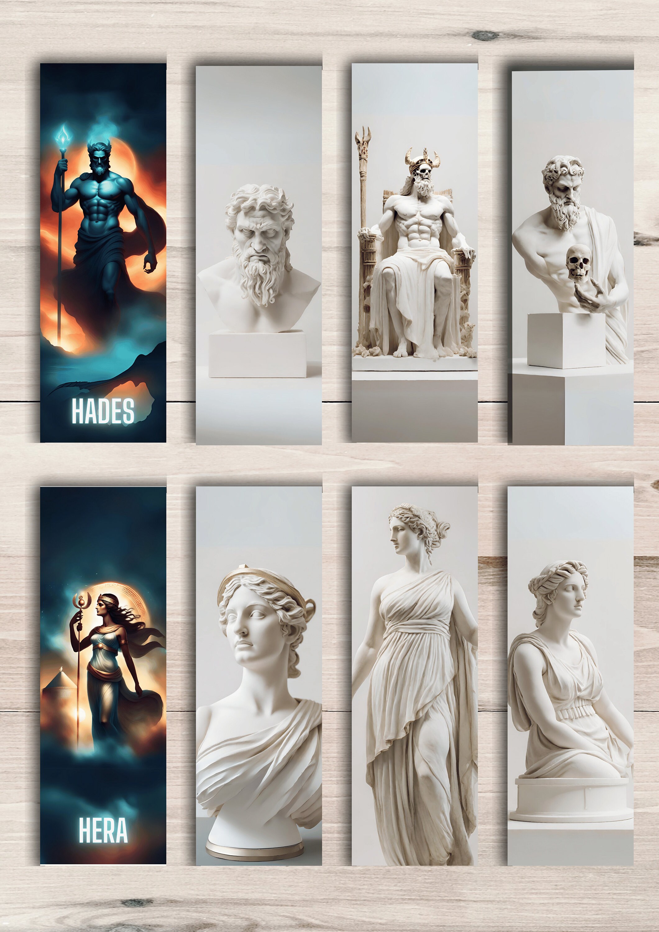 Printable Bookmarks | the 12 Olympians | Set of 48 Bookmarks | Greek ...