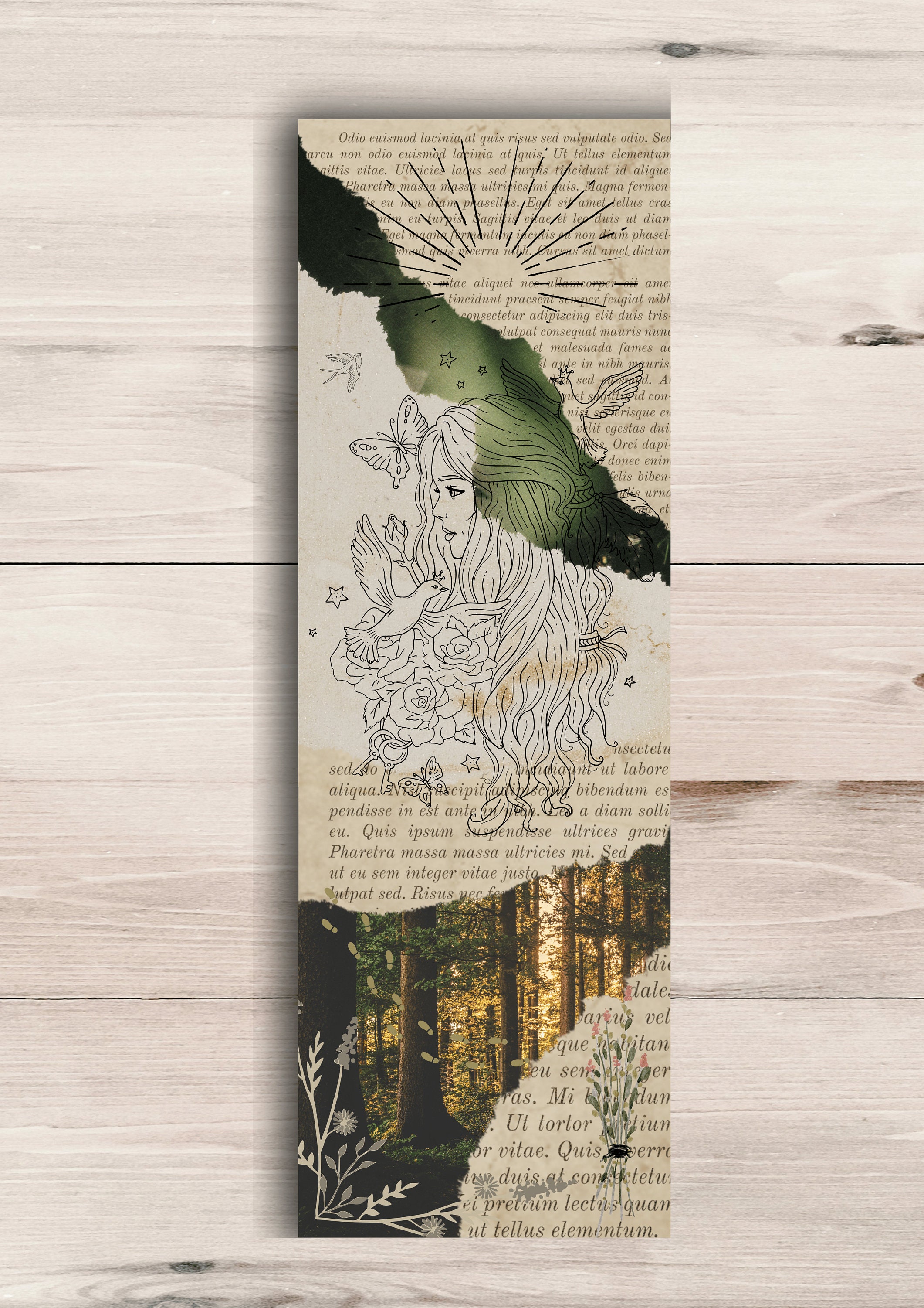 Set of 8 Printable Bookmarks Cottagecore Scrapbook Style - Etsy