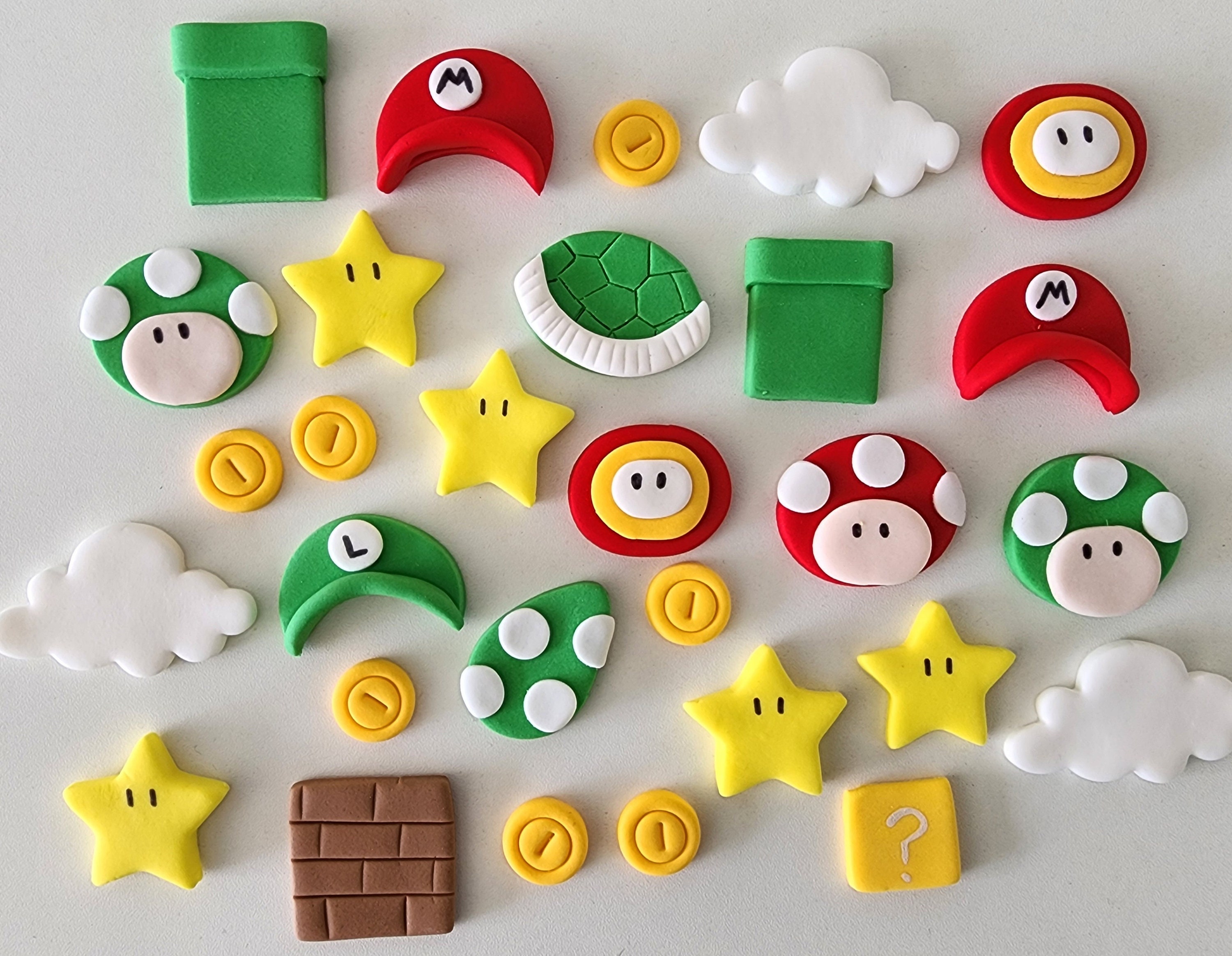 Mario Fondant Cupcake Toppers - Etsy