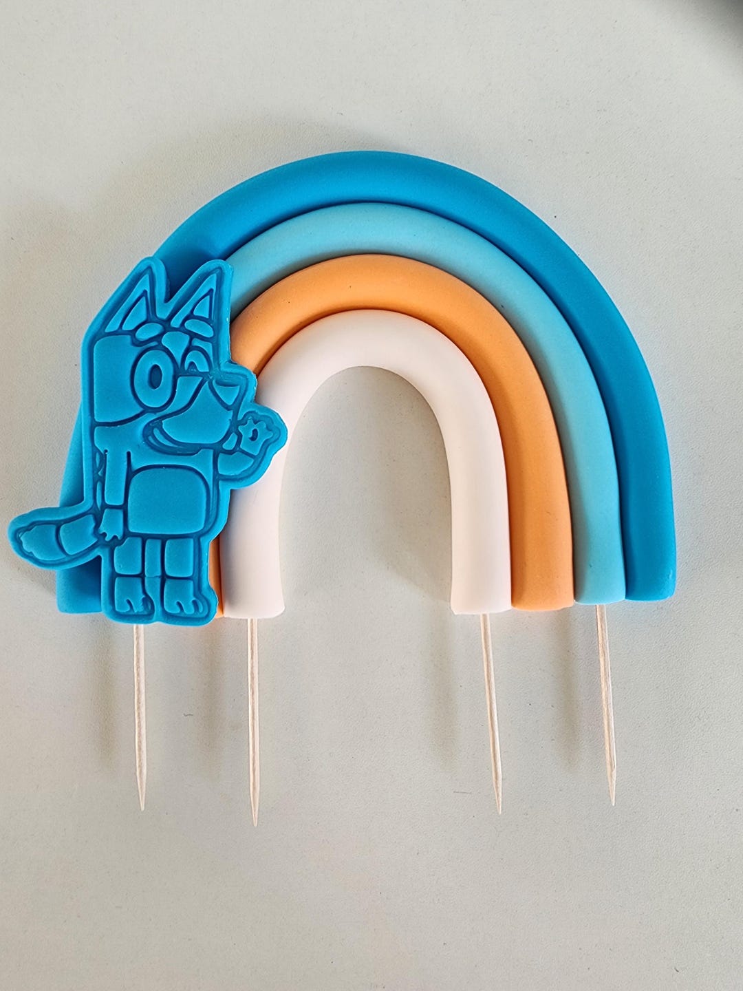 Bluey Rainbow Fondant Cake Topper Set - Etsy