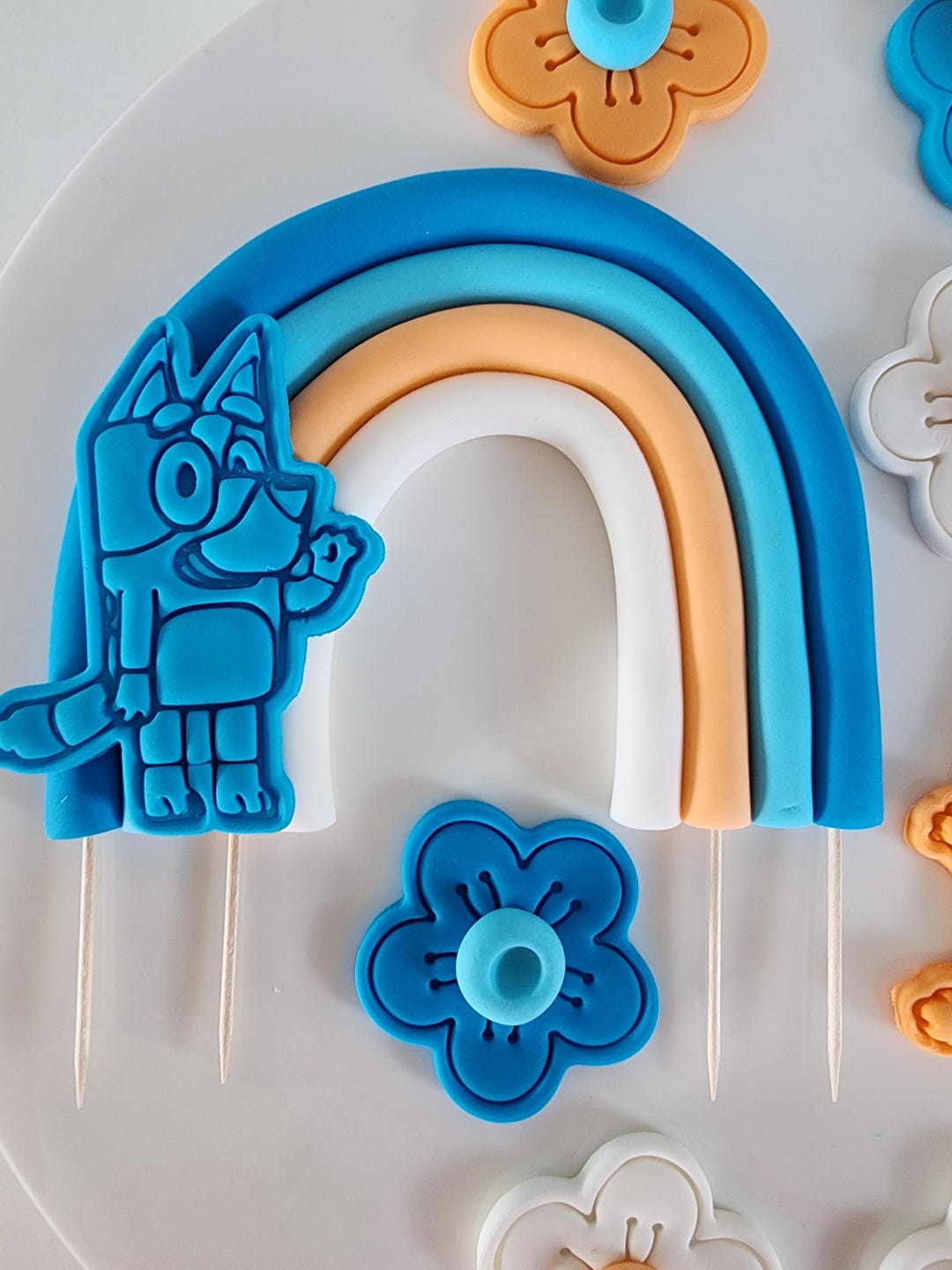 Bluey Fondant Cake Topper Set - Etsy