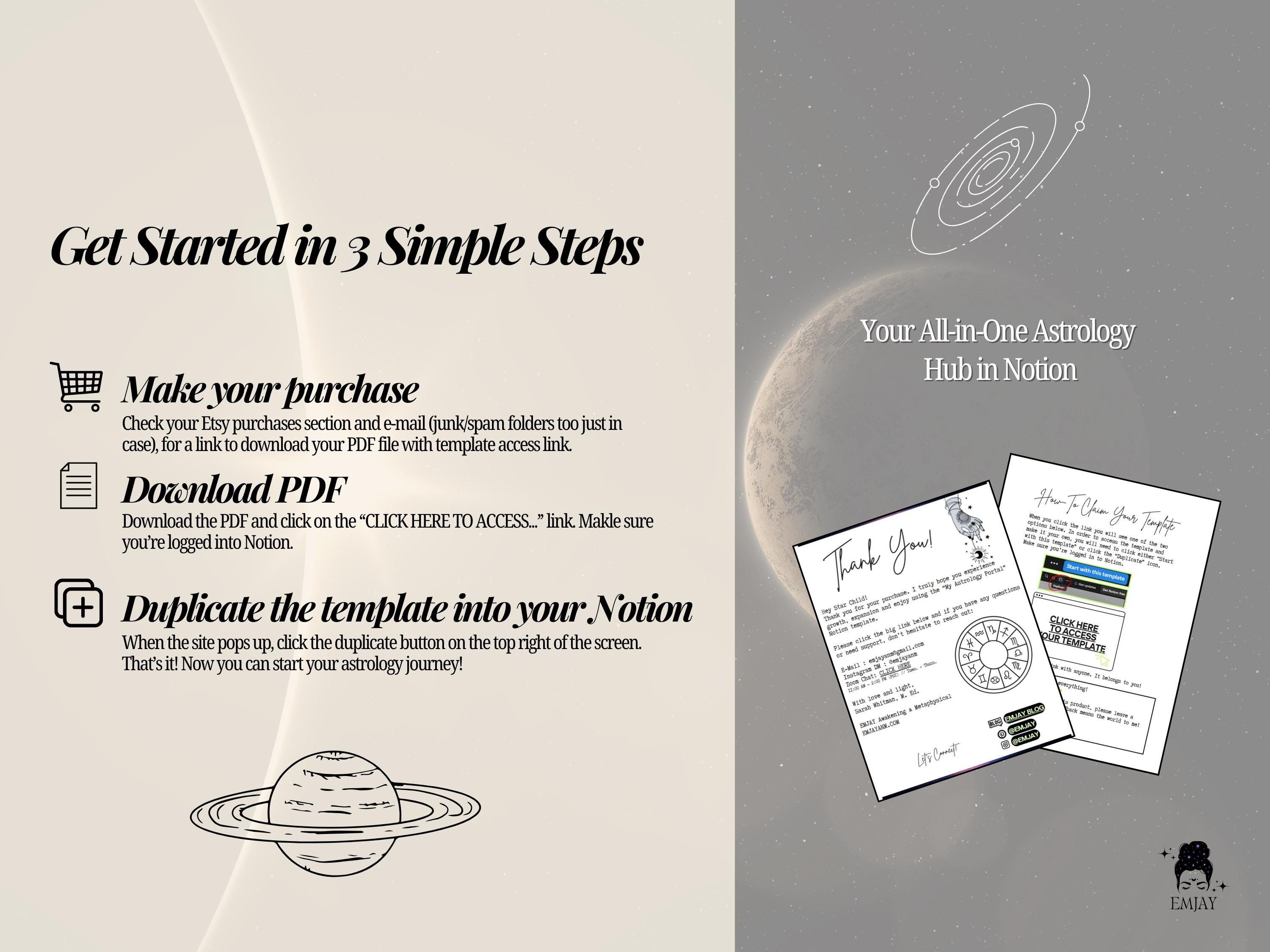 Notion Astrology Minimalist Template | Astro Transits Chart Tracker ...