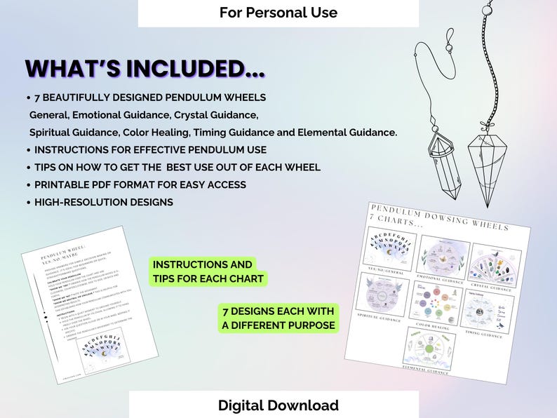 Sacred Pendulum Chart Collection – Printable Divination Tool Digital ...