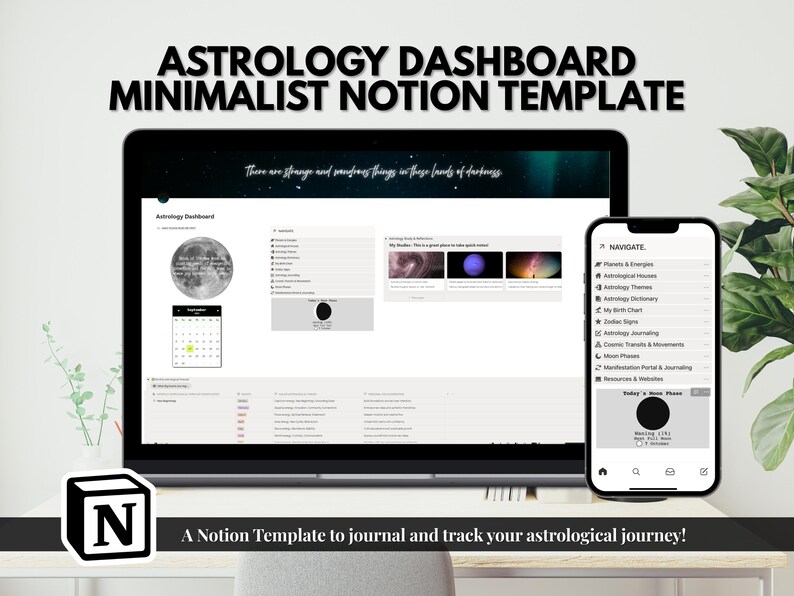 Notion Astrology Minimalist Template | Astro Transits Chart Tracker ...