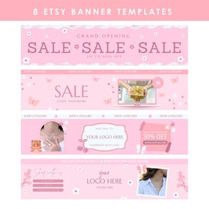 Coquette Aesthetic Etsy Shop Banner Templates-pretty Bows Cherries ...