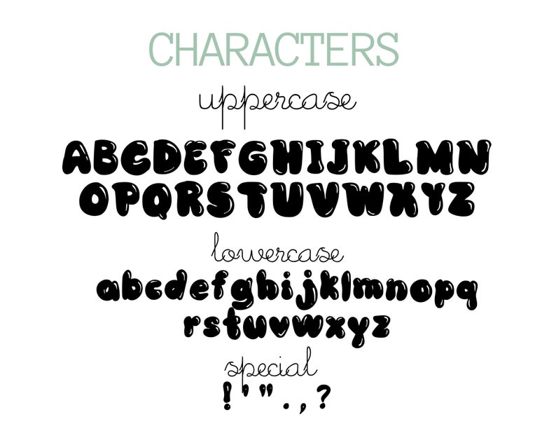 Bubble Font Bubble Puff Font Shiny Font Cute Fonts Milkshake Font Retro ...