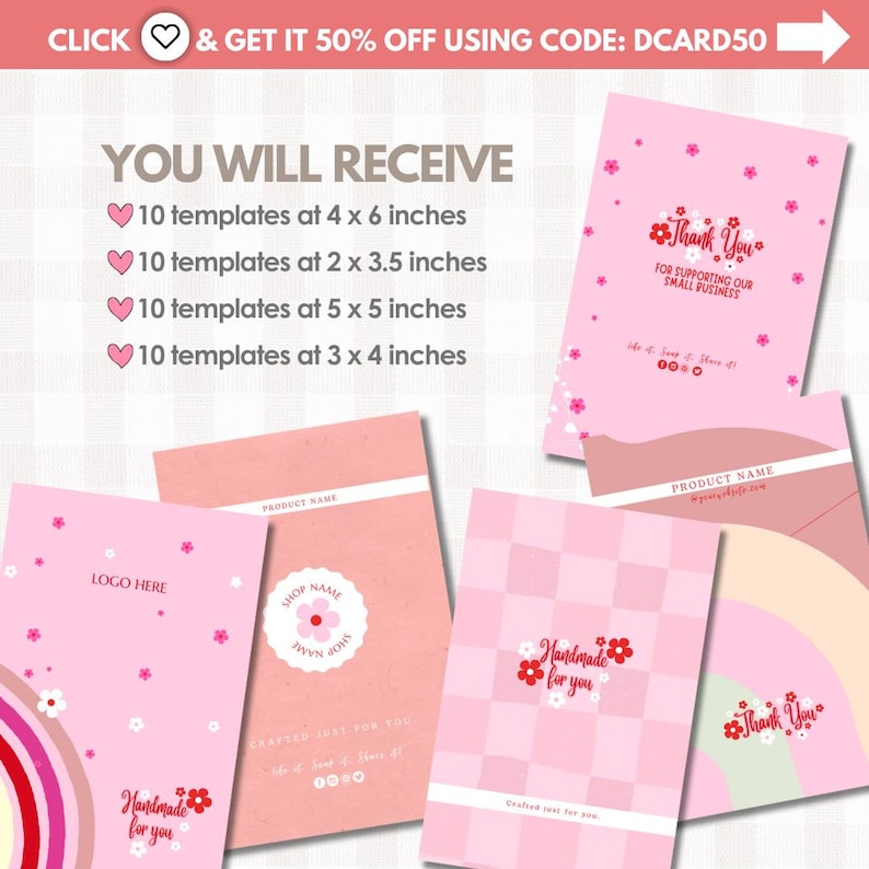 Pink Retro Jewelry Display Card Template - Coquette Aesthetics Product ...