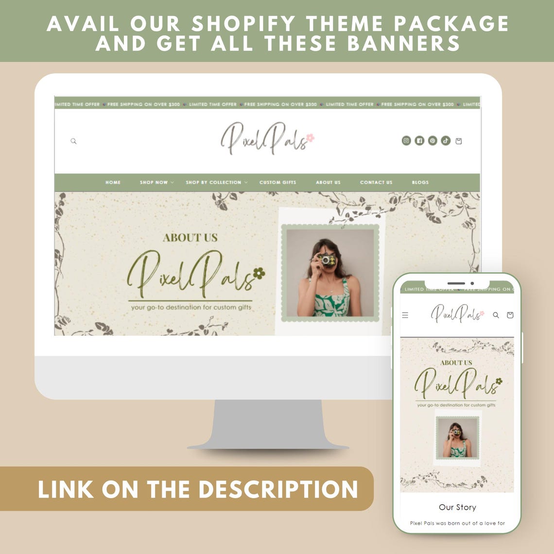 Aesthetic Shopify Store Banners Designs - Cottagecore Shop Banners ...