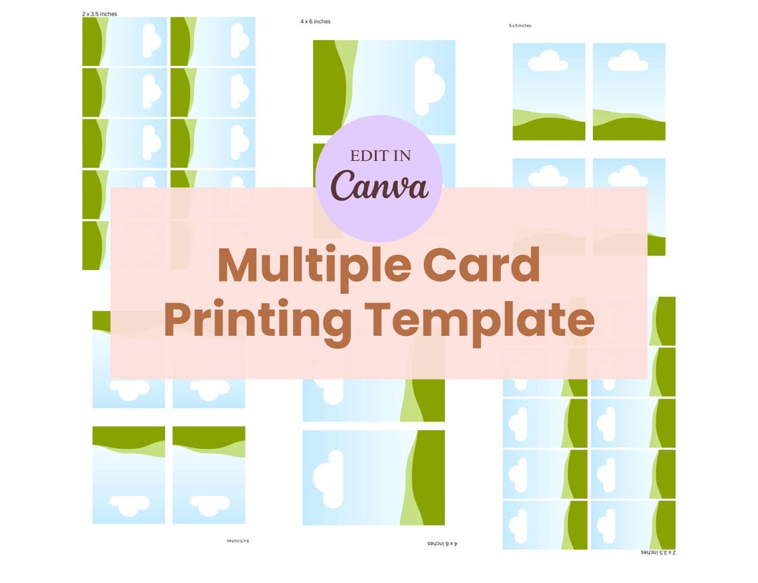Canva Drag and Drop Multiple Card Templates, Editable Blank Templates ...