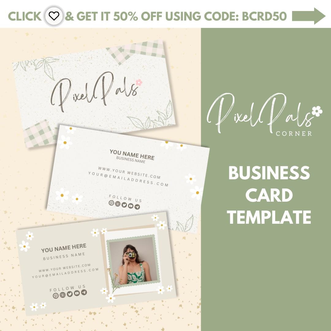 Business Card Template Cottagecore Canva Business Card Design Editable ...