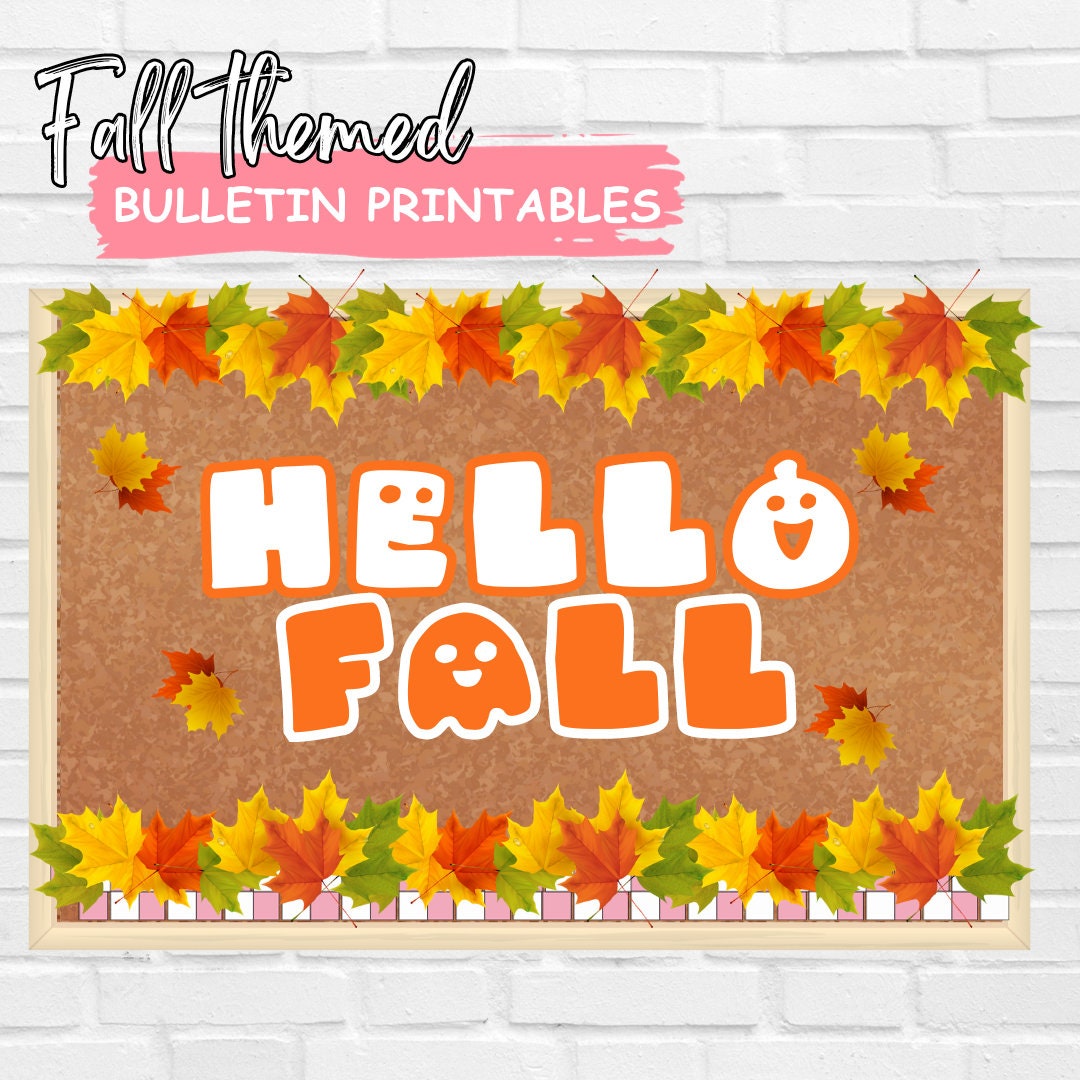 Fall Themed Printable Bulletin Board Set or Door Decor for Classrooms ...