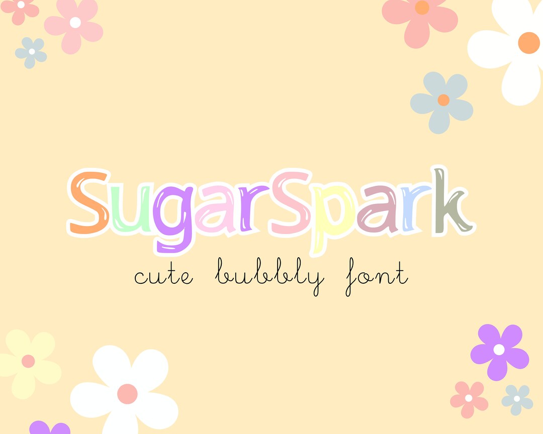Sugar Spark Fonts for Procreate Cute Bubbly Font Pattern Font ...