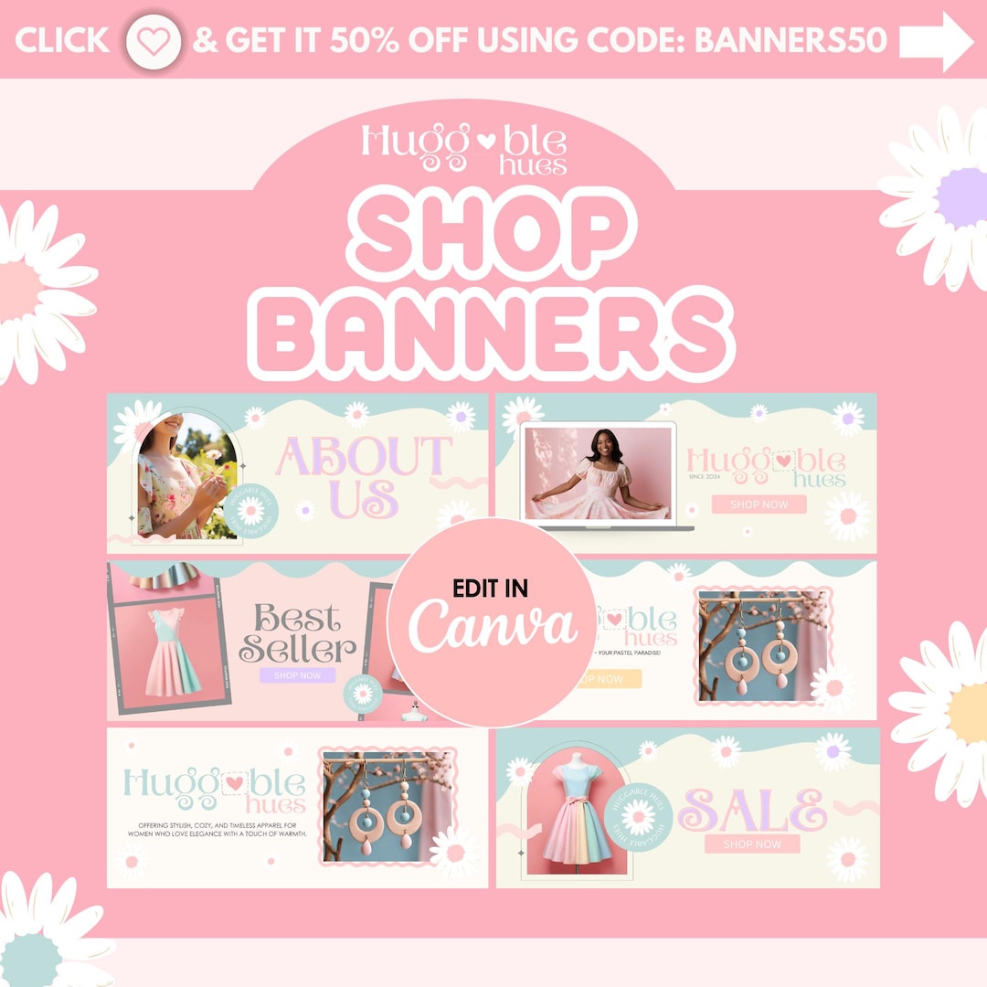 Shop Banner Templates Canva - Shopify Store Banner Designs - Playful ...