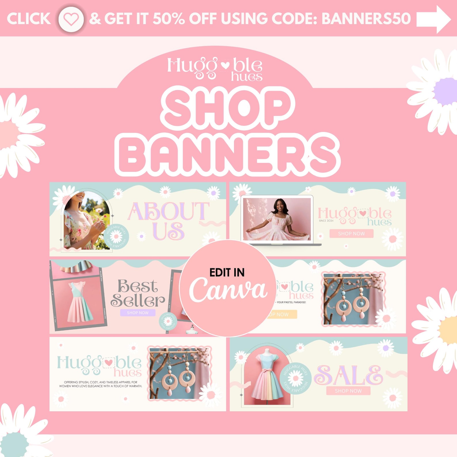 Shop Banner Templates Canva - Shopify Store Banner Designs - Playful ...