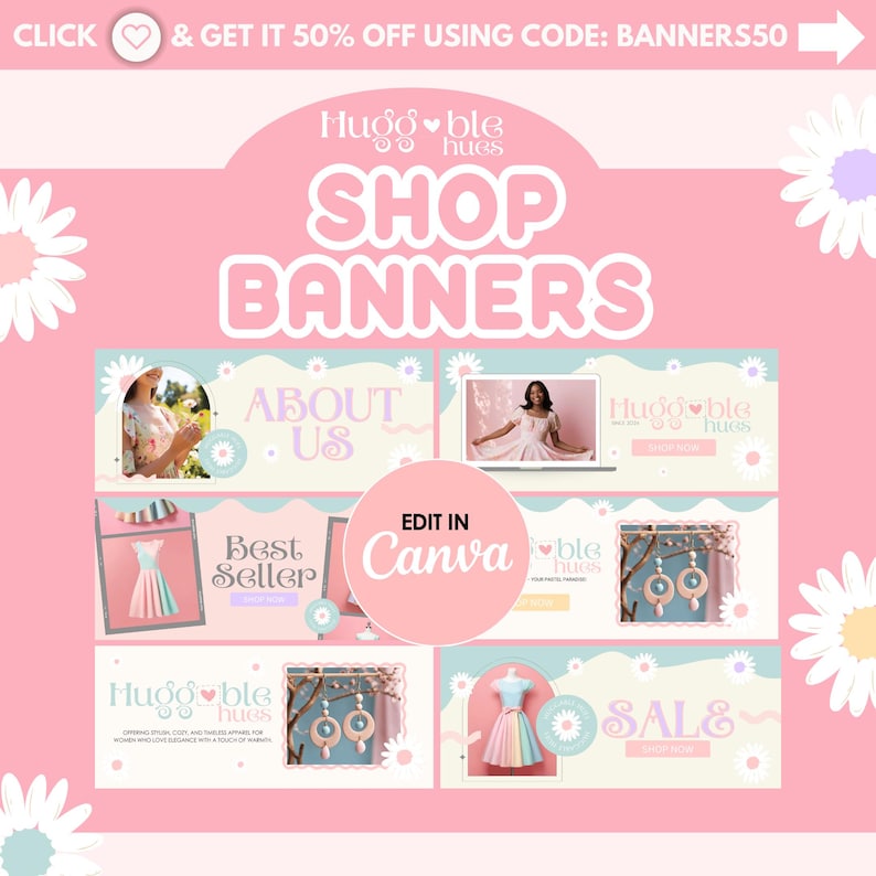 Shop Banner Templates Canva - Shopify Store Banner Designs - Playful ...