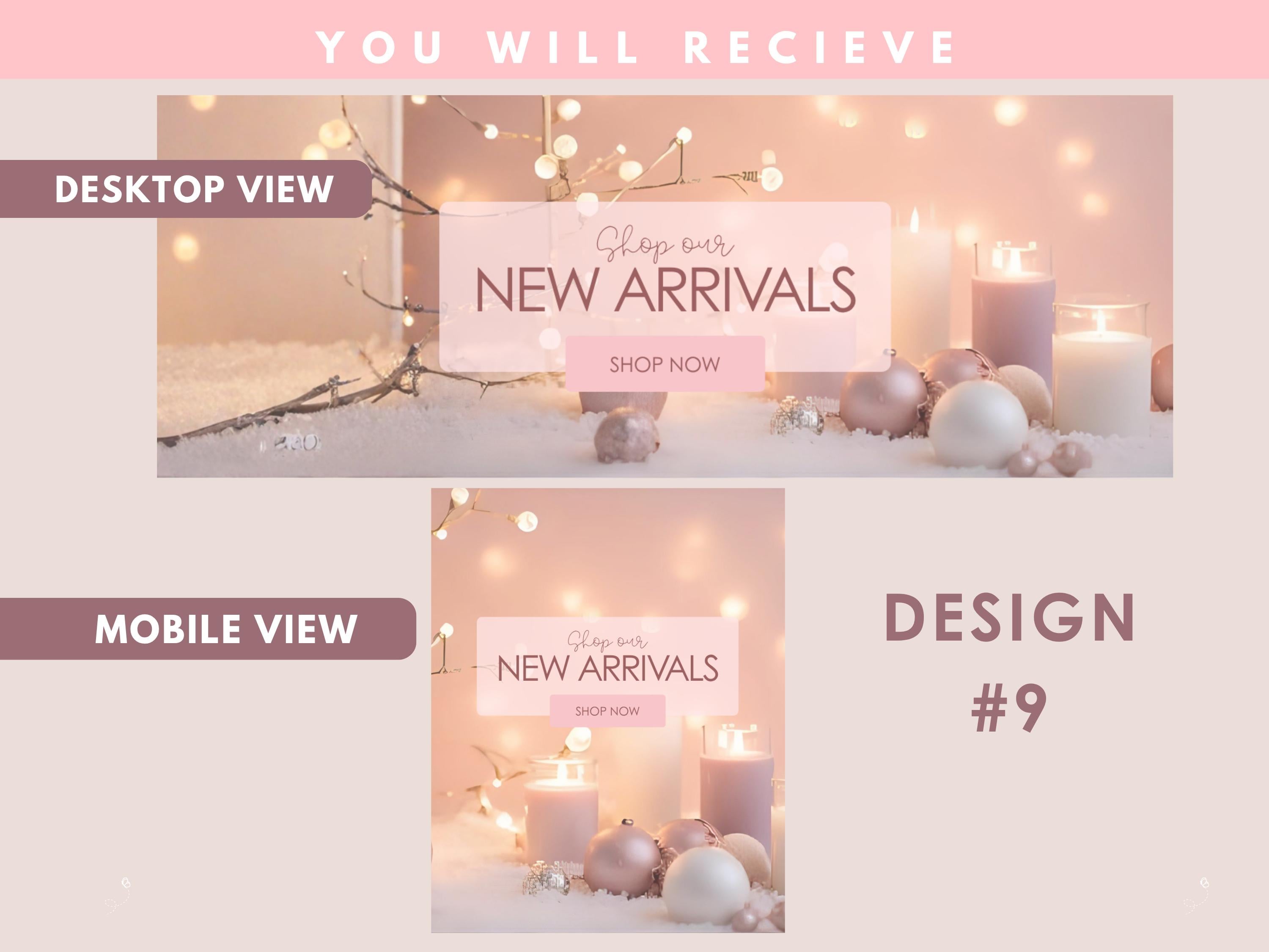 Pink Christmas Coquette Website Banner Templates | Canva Shop Banners ...