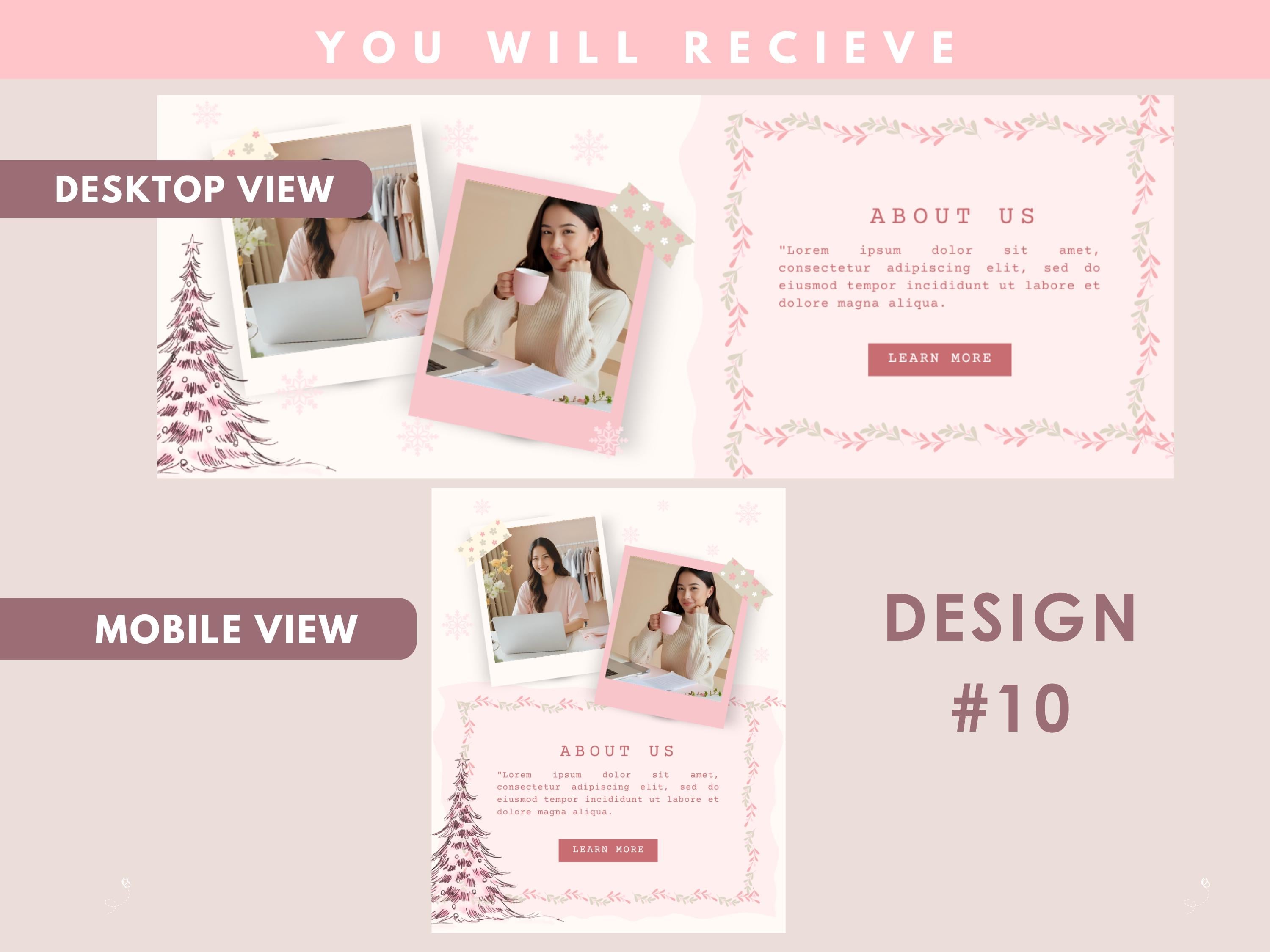 Pink Christmas Coquette Website Banner Templates | Canva Shop Banners ...