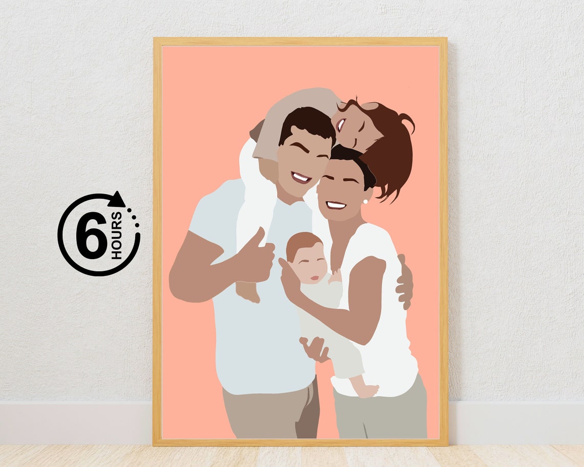 Faceless Portrait, Family Faceless Portrait, Faceless Memorial Digital ...