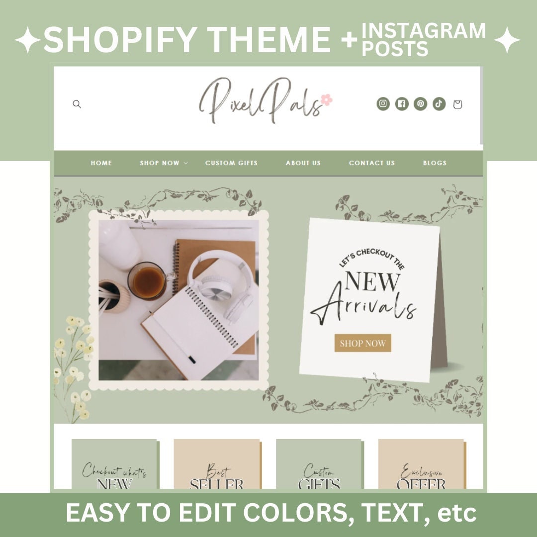 Aesthetic Shopify Theme - Cottagecore Shopify Template - Shopify Theme ...