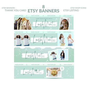 Etsy Shop Banner Templates, Mint Green Minimalist Etsy Branding Kit ...