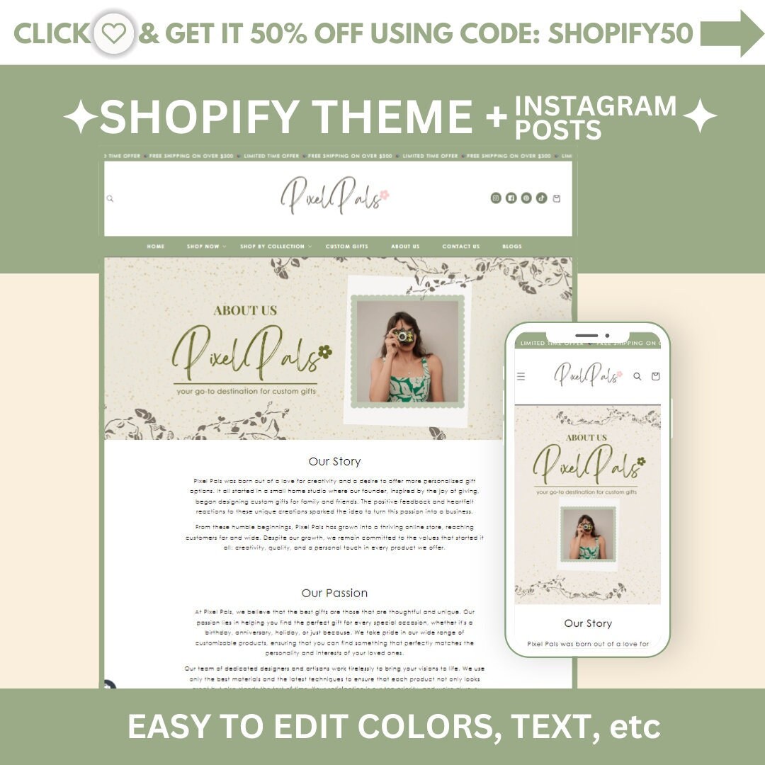 Aesthetic Shopify Theme - Cottagecore Shopify Template - Shopify Theme ...