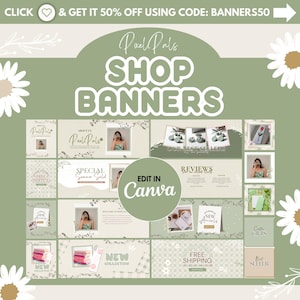 Aesthetic Shopify Store Banners Designs - Cottagecore Shop Banners ...