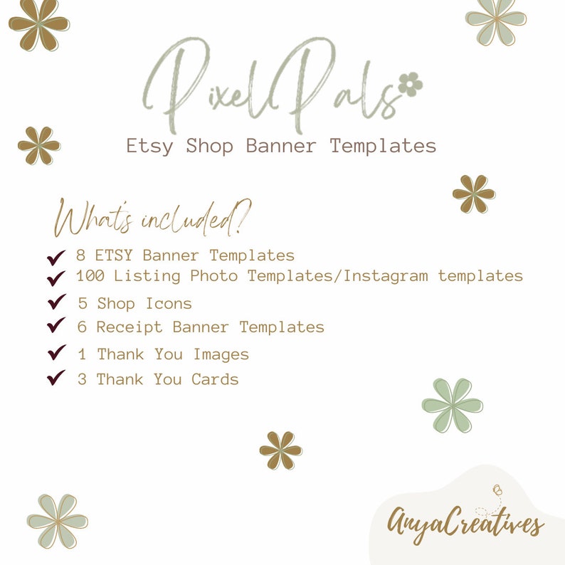 Etsy Shop Banner Templates, Cottagecore Sage Green Editable Etsy ...