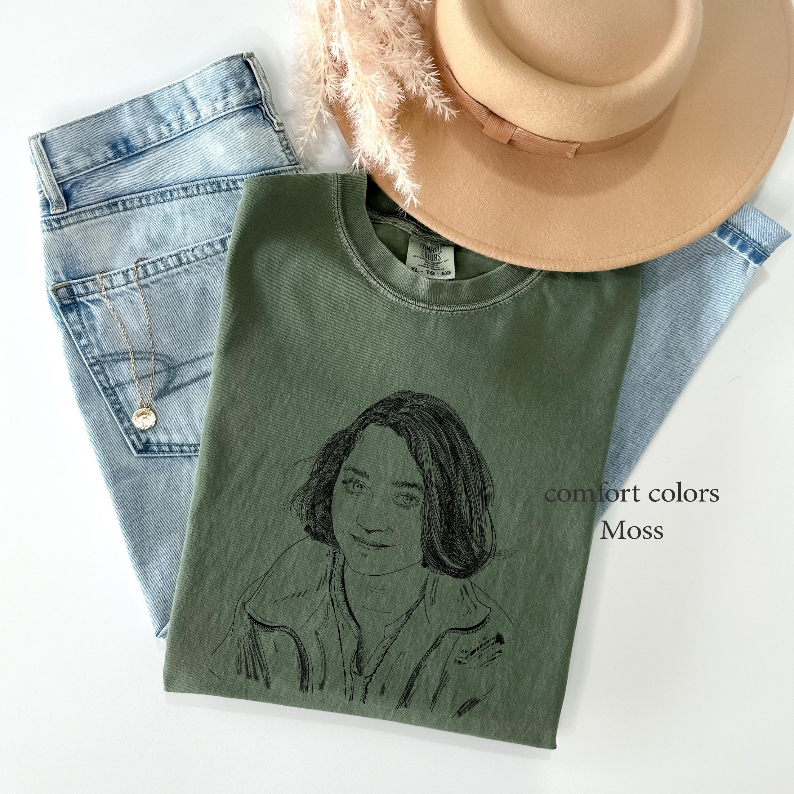 Custom Hand-drawn Portrait T-shirt: Photo Sweatshirt, Customized Photo ...