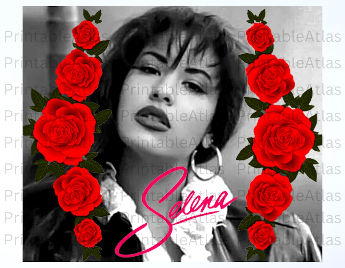 Selena Quintanilla Collage PNG File, Selena Roses Digital Image, Selena ...