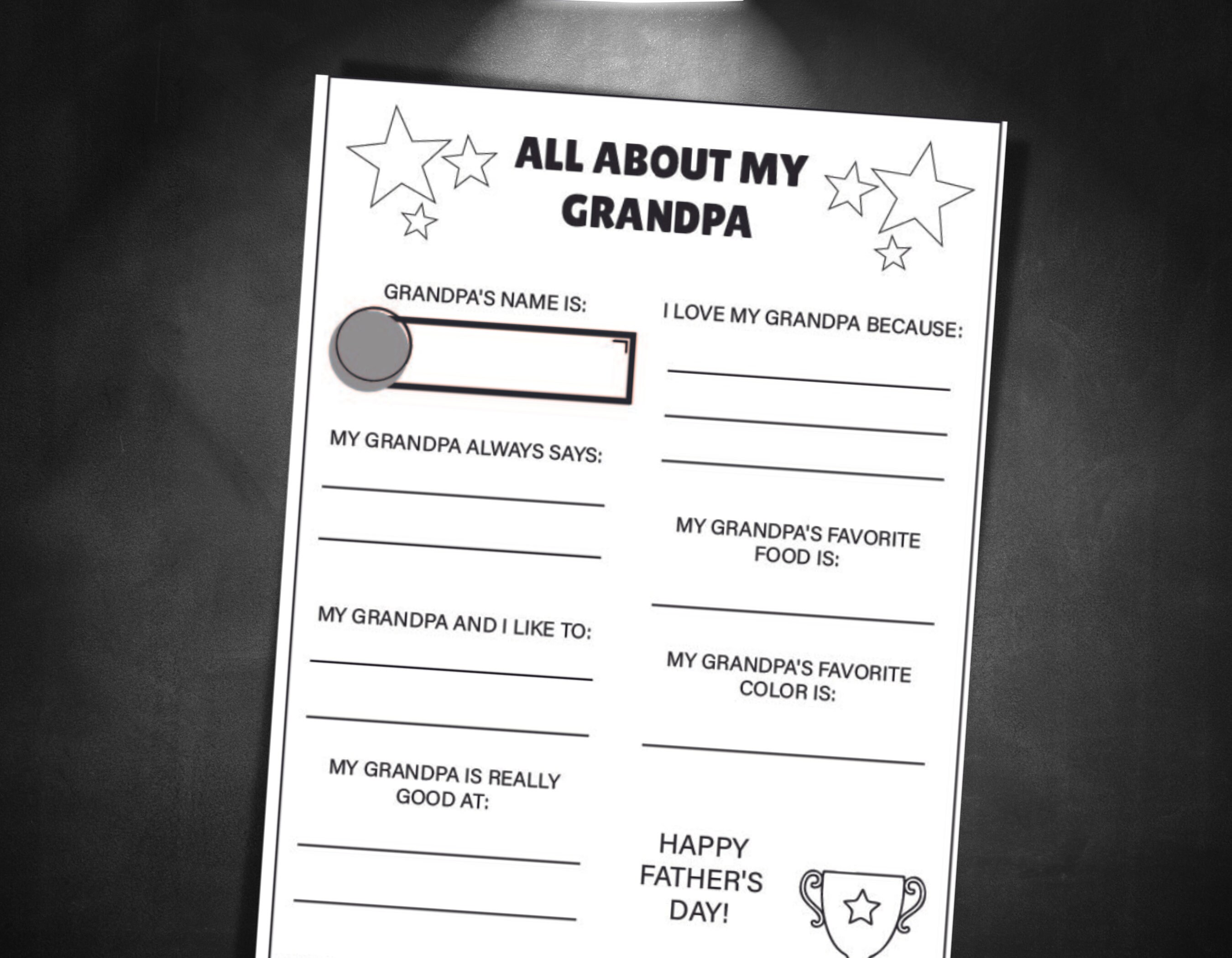 Father's Day Printable All About My Dad Father's Day - Etsy