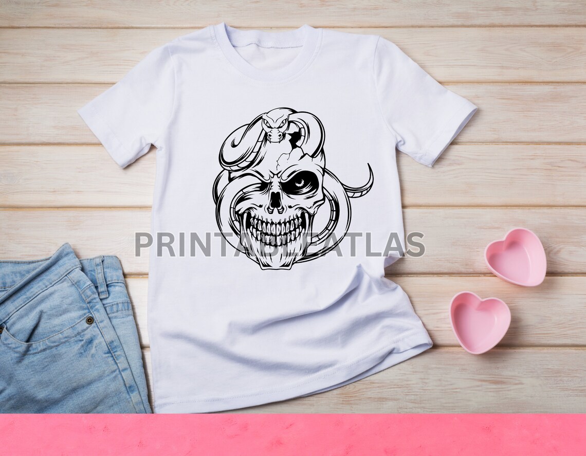 Skull Snake Svg Sepent Skull Svg Snake Svg Skull Clipart - Etsy