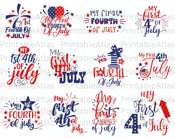 My 1st 4th of July Svg Bundle, My First Fourth of July Svg Png, Baby ...