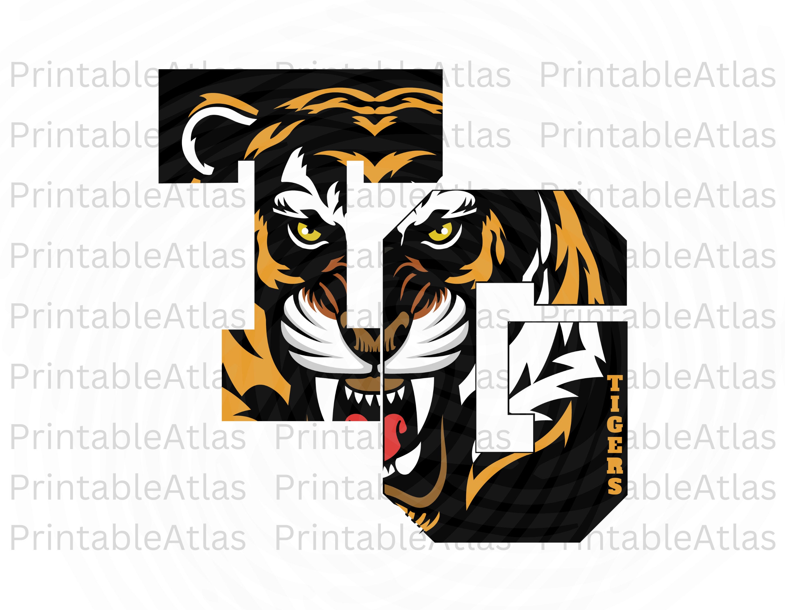 Tiger Svg, Tigers Png, Tigers Letter Face Svg, School Pride Tigers ...