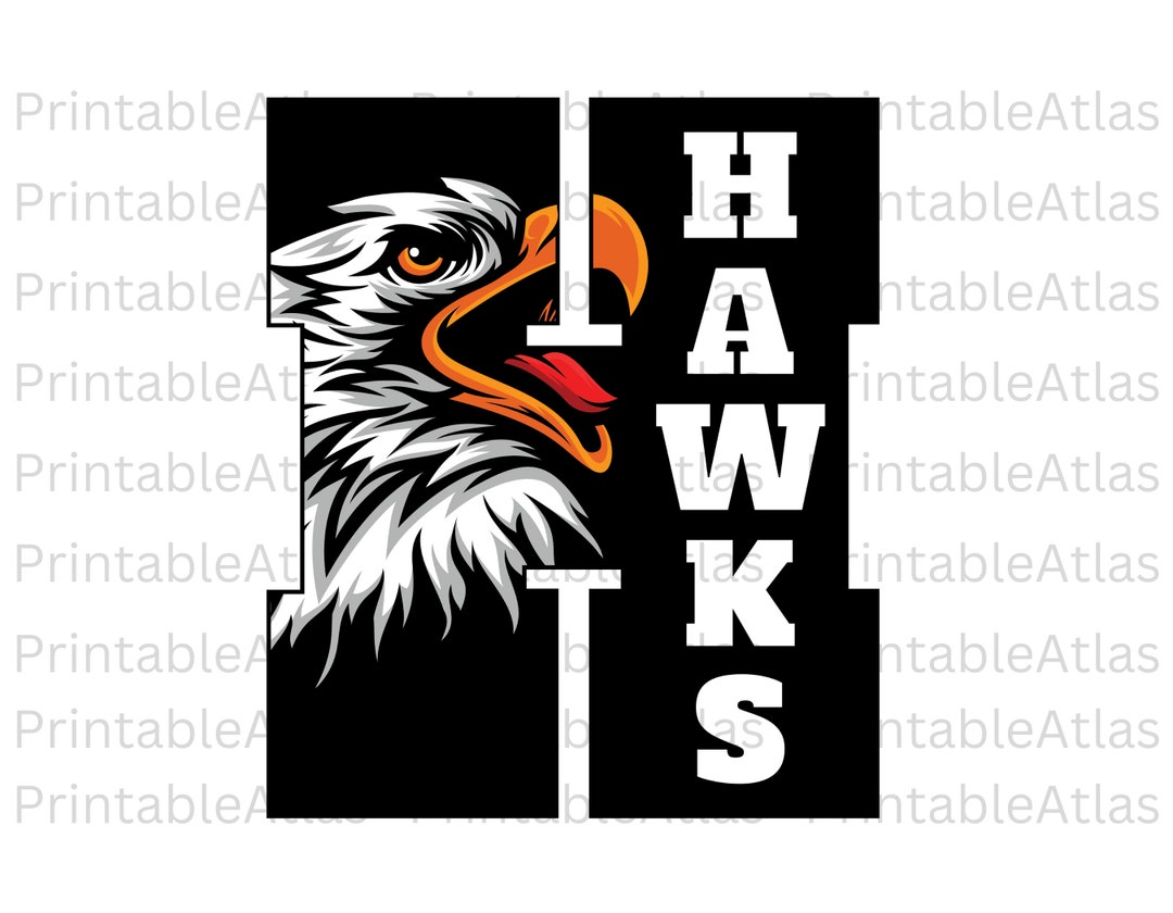 Hawks Svg, Hawks Png, Hawks Mascot Letter Svg, Hawks Team Svg, Hawk ...