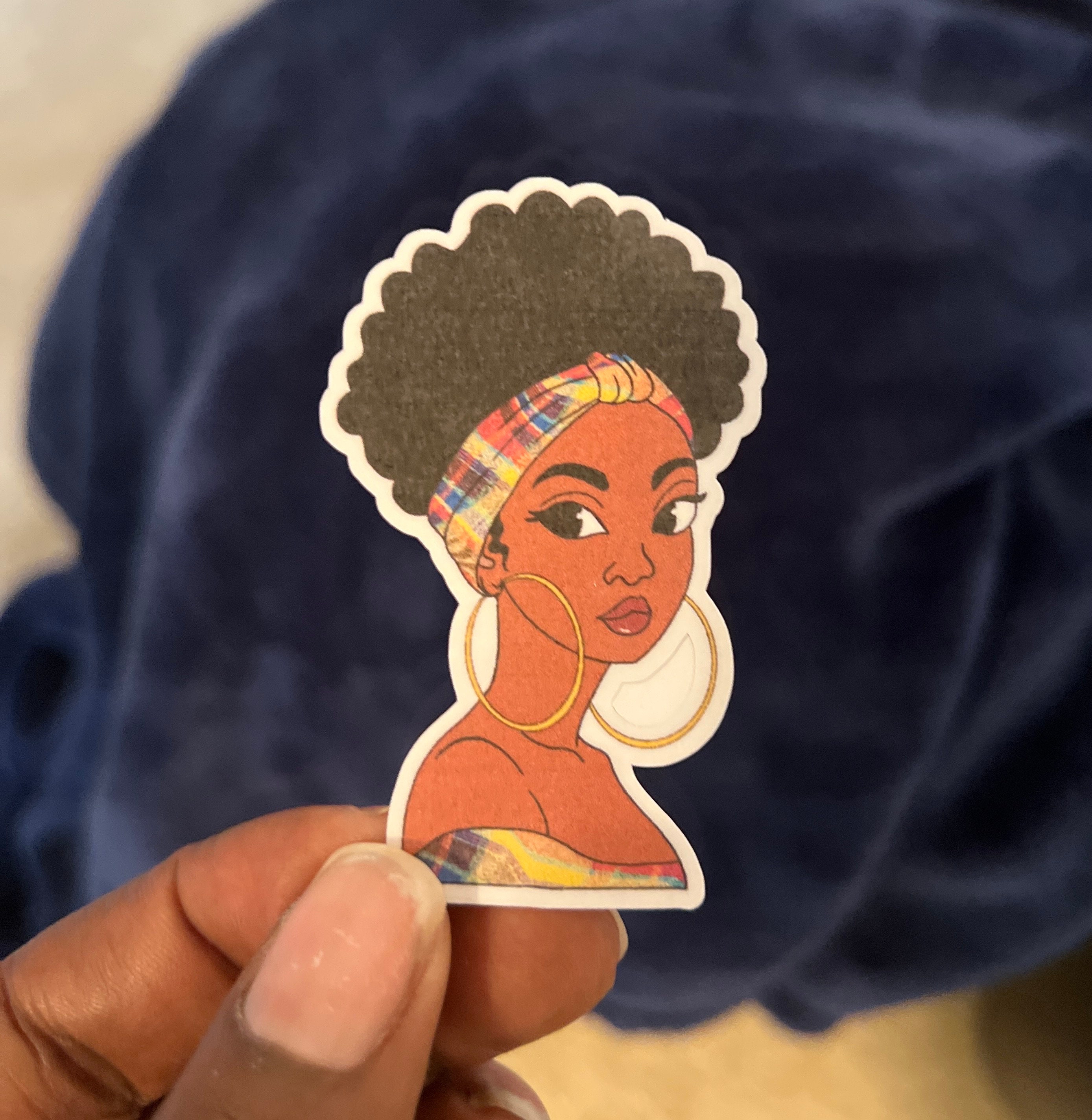 Caribbean / Black Girl Afro Sticker - Etsy