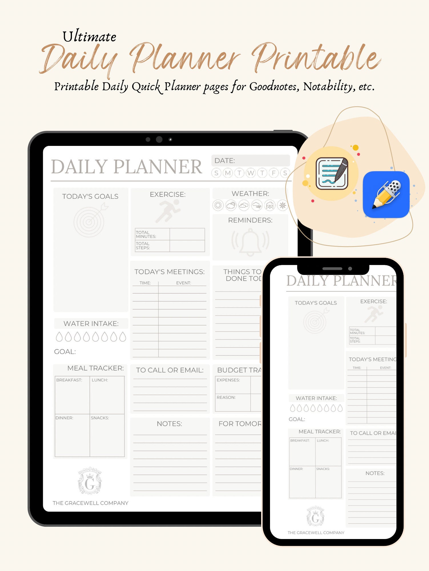 2024 Digital Panner Portrait Planner 2024 Goodnotes Planner - Etsy