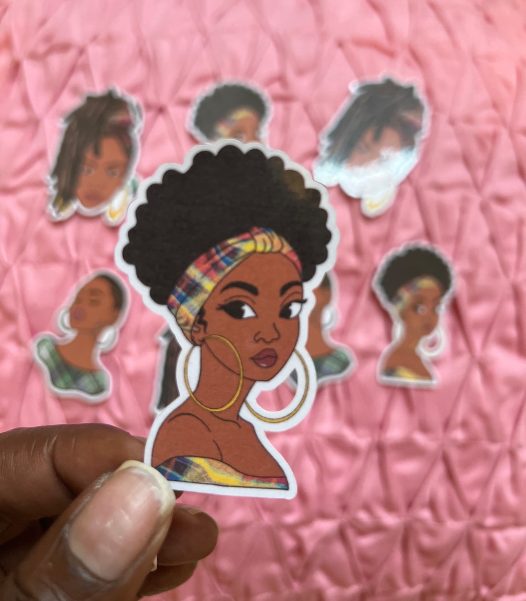 Caribbean / Black Girl Afro Sticker - Etsy