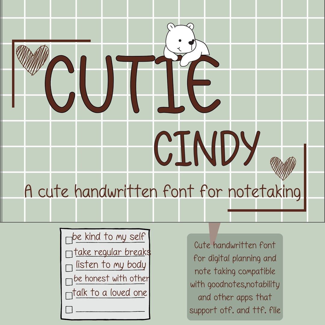 Cute Handwritten Font, Aesthetic Font, Handwriting Font, Handwriting ...