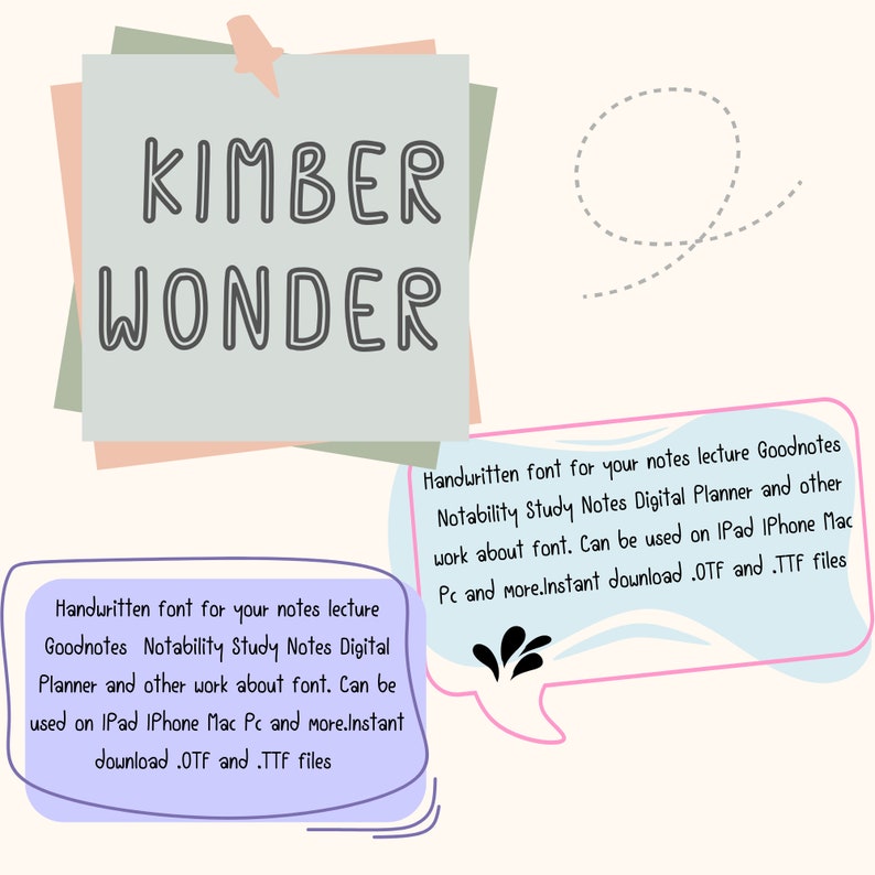 Handwritten Font for Goodnotes, Kimber Wonder (OTF, TTF) - Etsy