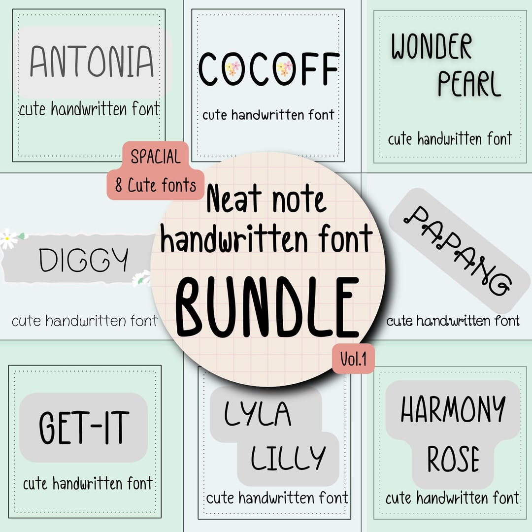Neat Note Handwritten Font, Font Bundle, Font for Goodnotes ...