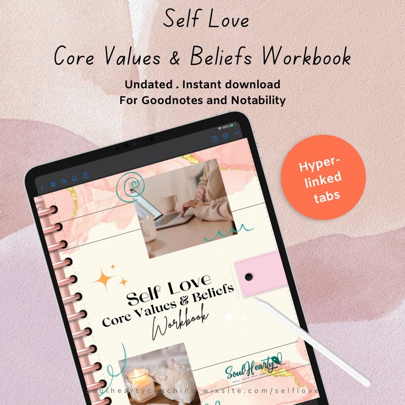 Self Love Digital Workbook: Core Values & Beliefs (goodnotes ...