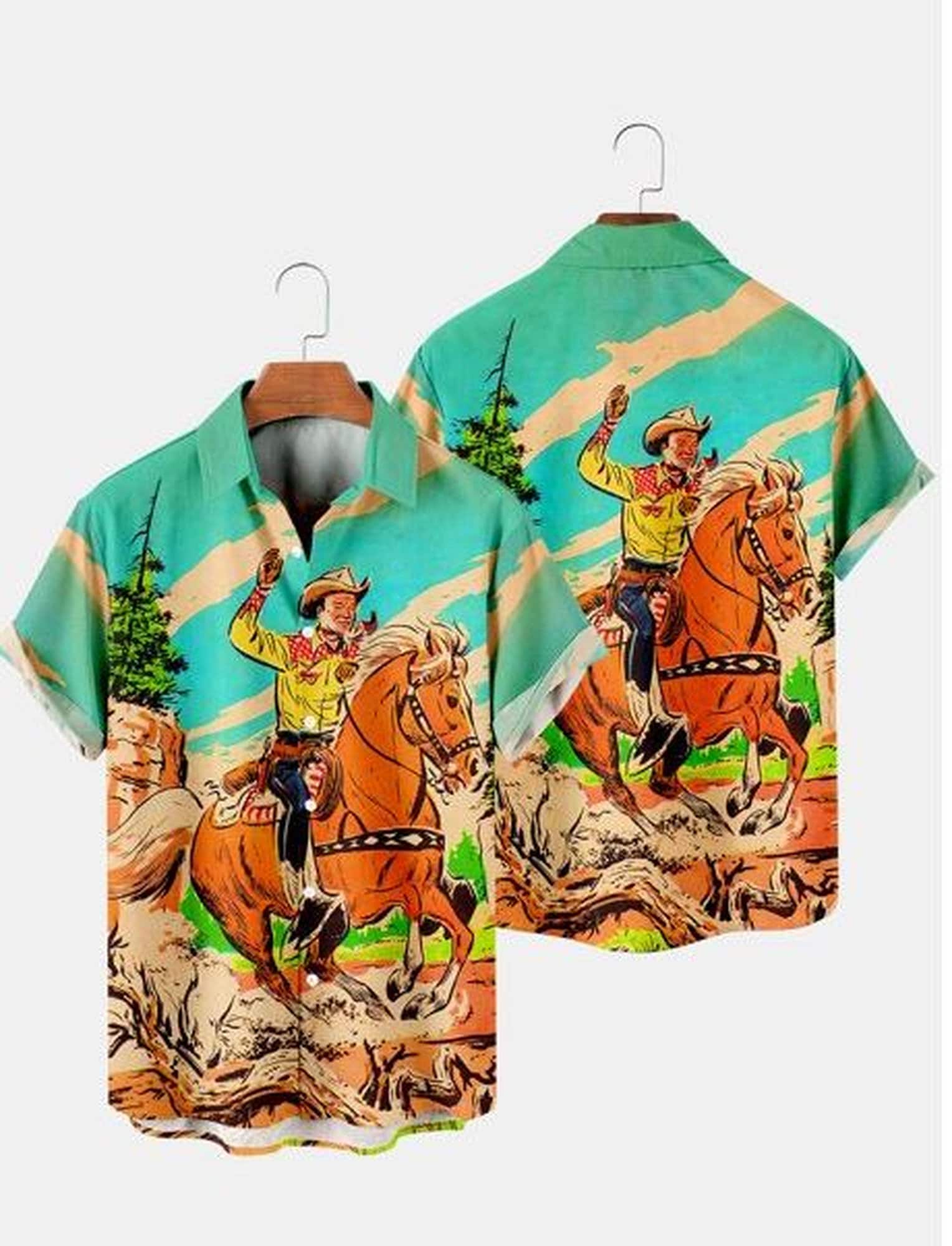 Retro Cowboy Unisex Hawaii Shirt, Vintage Aloha Shirt sold by Aron ...
