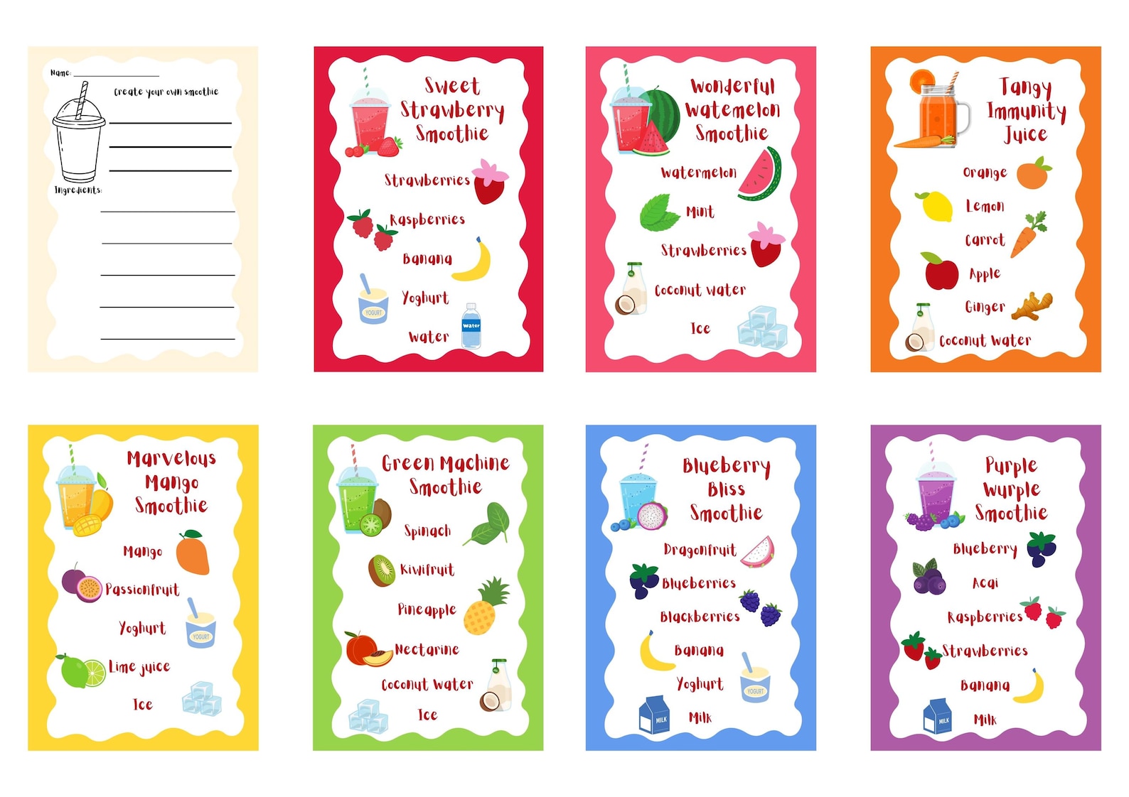 Smoothie Bar Dramatic Play Centre Digital Download | Play Based ...