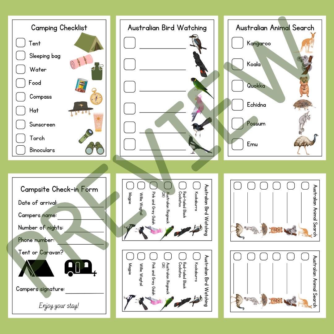 Australian Camping Dramatic Play Centre Printable Resource - Etsy