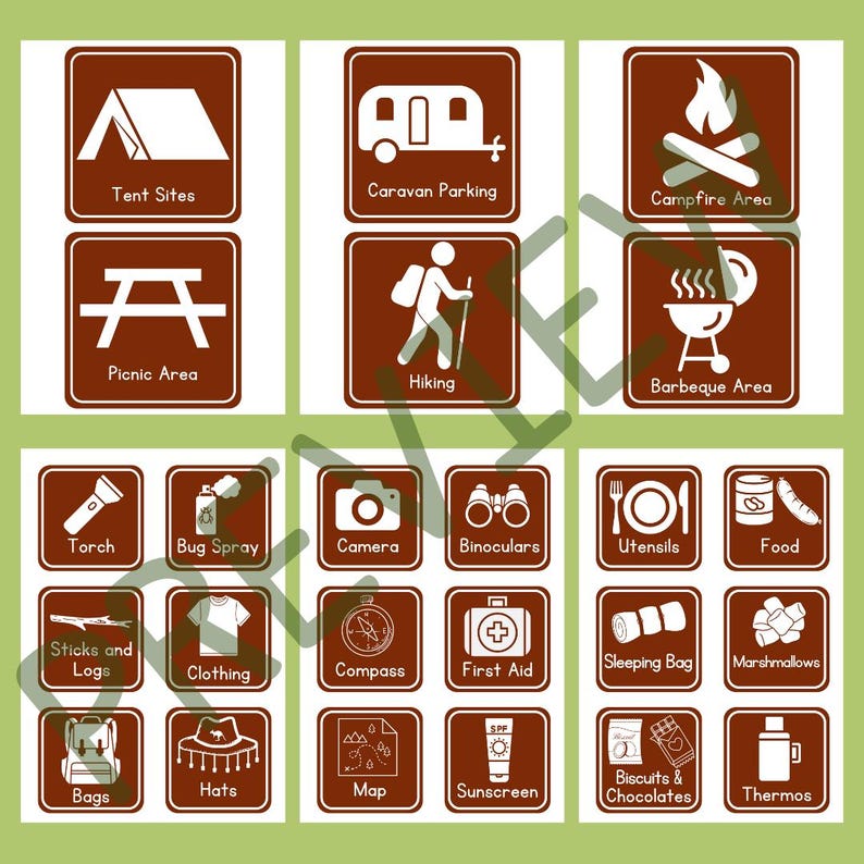 Australian Camping Dramatic Play Centre Printable Resource - Etsy